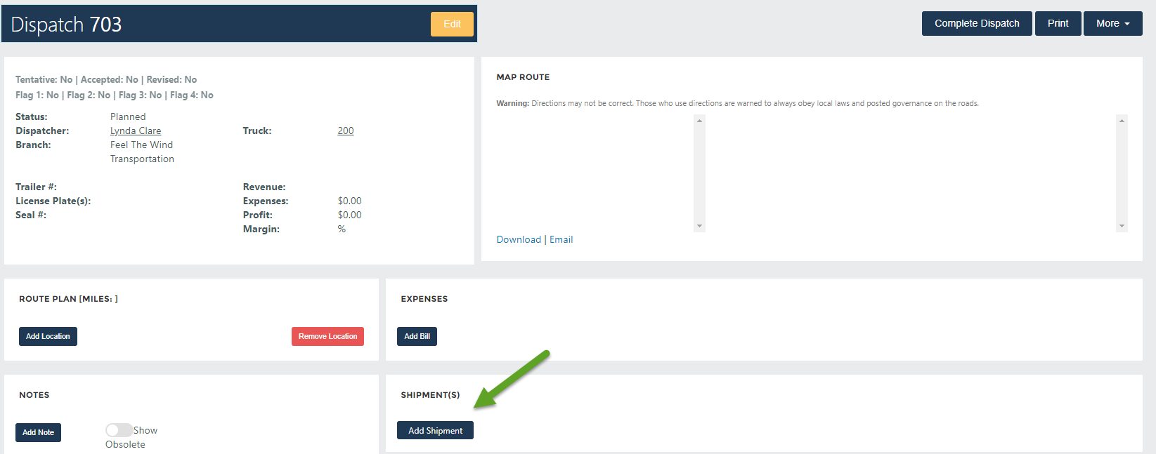 Advanced Orders & Dispatching