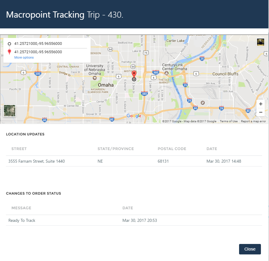 MacroPoint Integration & Tracking