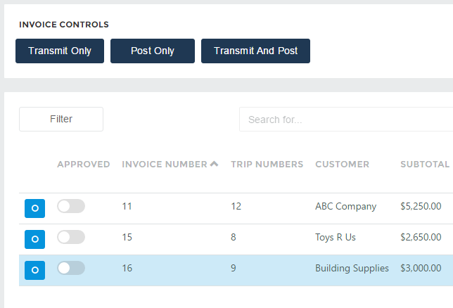 Posting and Transmitting Invoices